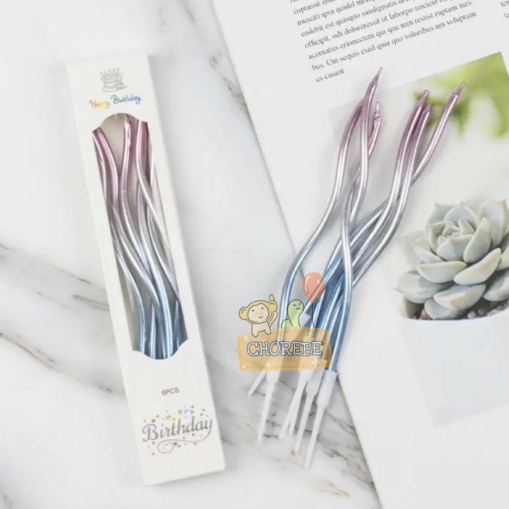 Jual Lilin Ulir Spiral Panjang / Spiral Twist Candle Premium Chrome ...