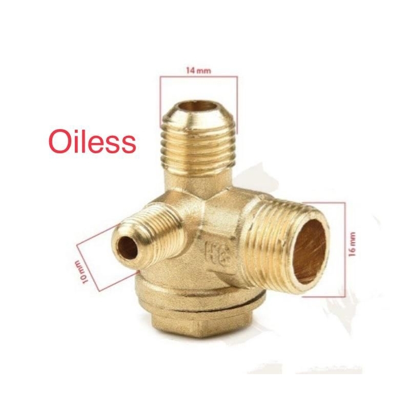 Jual check valve kuningan compresor / 3way valve compresor / nepel ...