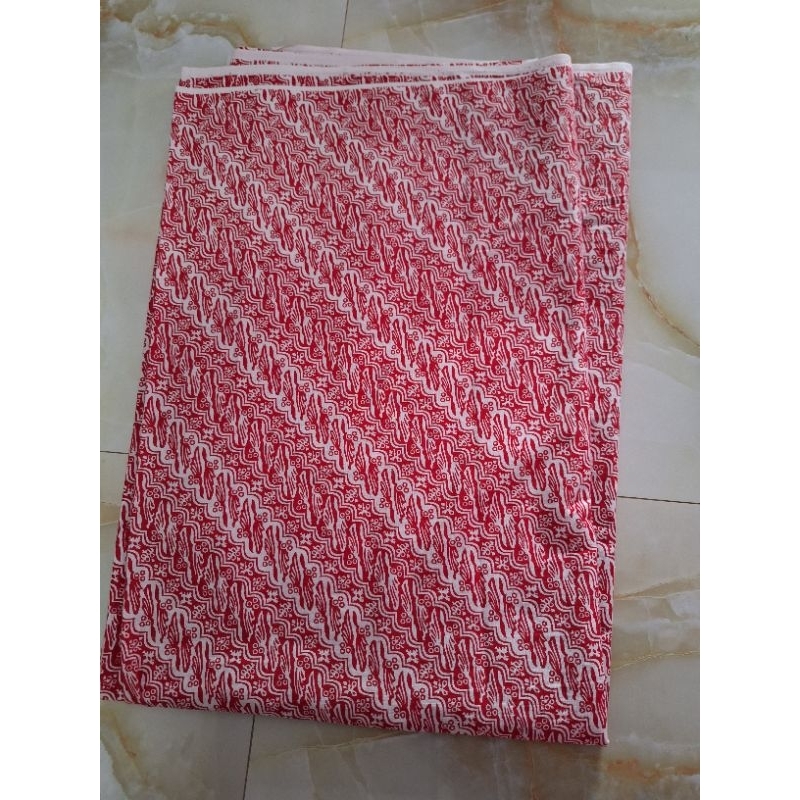 Jual KAIN BATIK WARNA MERAH PUTIH / KAIN BATIK LAWASAN MOTIF TRUNTUM ...
