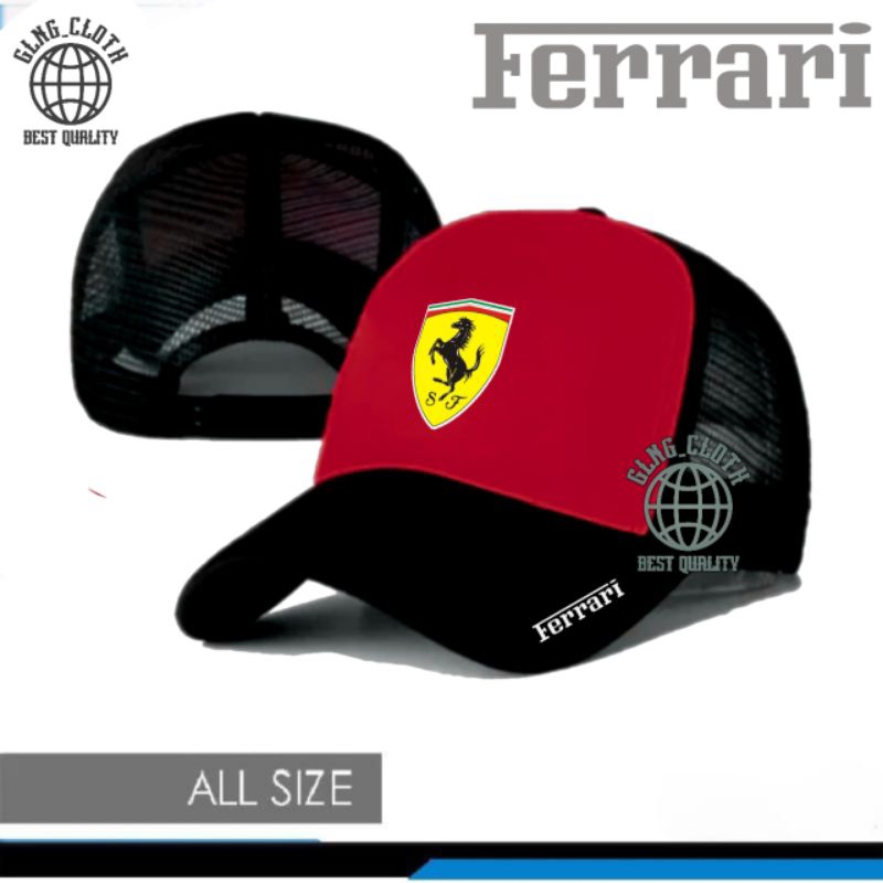 Jual TOPI JARING TRUCKER FERRARI F1 TERLARIS BALAP | Shopee Indonesia