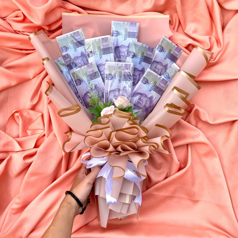 Jual Buket/Bouquet/bucket uang 10 lembar wisuda/sidang/ulang taun ...