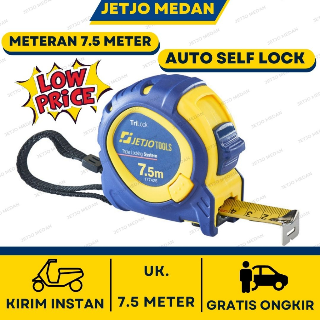Jual Jetjo - Meteran AUTOSTOP 7,5m AUTO SELF LOCK Lakoni Pro Meteran ...