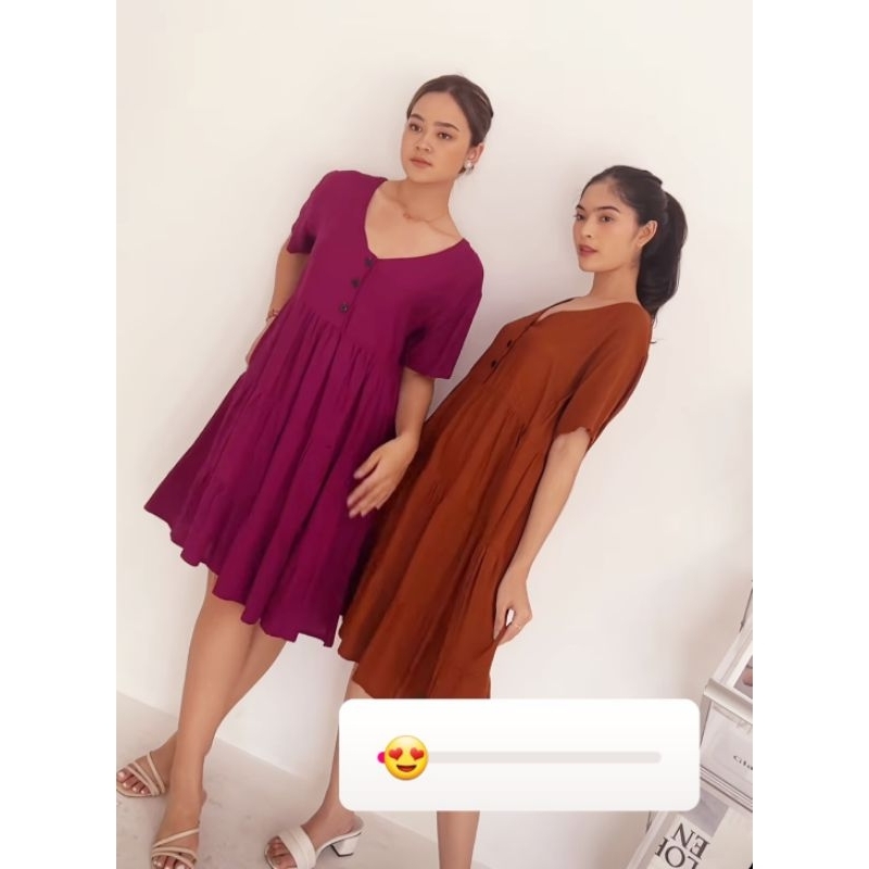 Jual Dress kancing busui dan bumil friendly | Shopee Indonesia