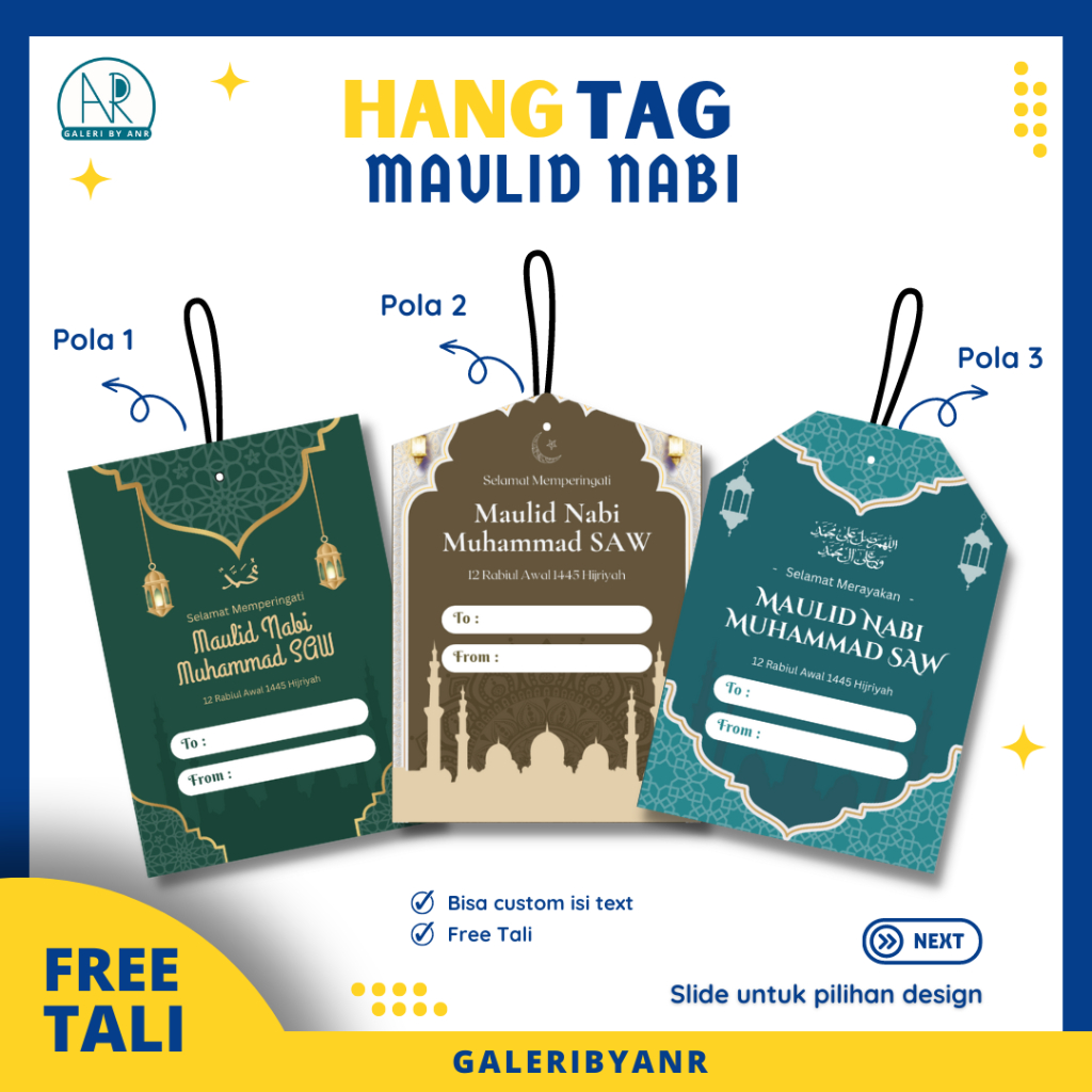 Jual D18 Hangtag maulid nabi muhammad custom | Hang tag memperingati ...