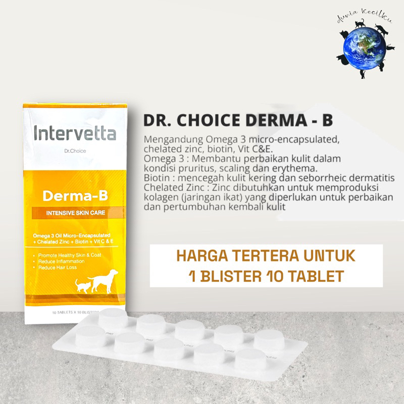 Jual Intervetta Dr Choice Derma B - Suplemen Kulit Dermatitis / Alergi ...