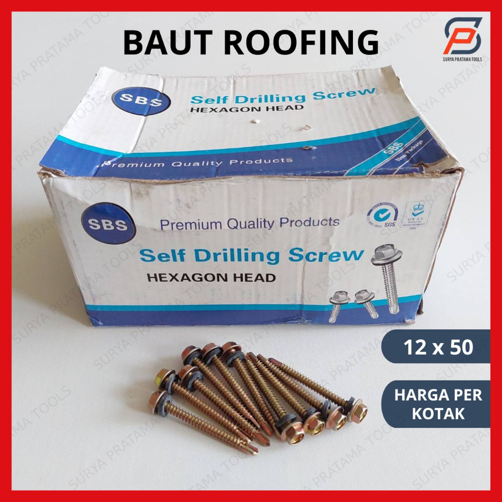Jual [280 PCS] Baut Rangka Baja Ringan 12x50 Per Kotak Skrup Roofing ...