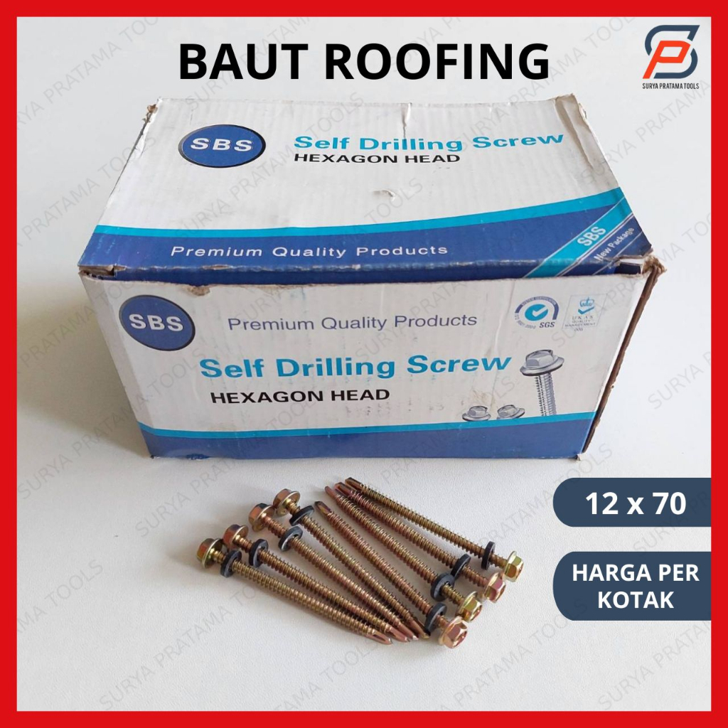 Jual [280 PCS] Baut Rangka Baja Ringan 12x70 Per Kotak Skrup Roofing ...