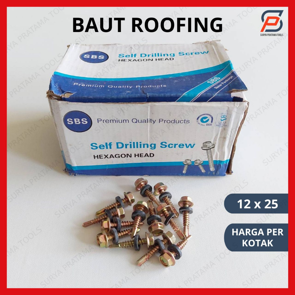 Jual [280 PCS] Baut Rangka Baja Ringan 12x25 Per Kotak Skrup Roofing ...