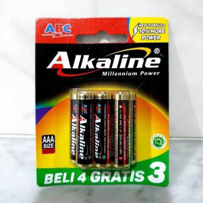 Jual Batu batrai ABC alkaline A2 AA / A3 AAA kecil / Besar isi 4 + 2 ...