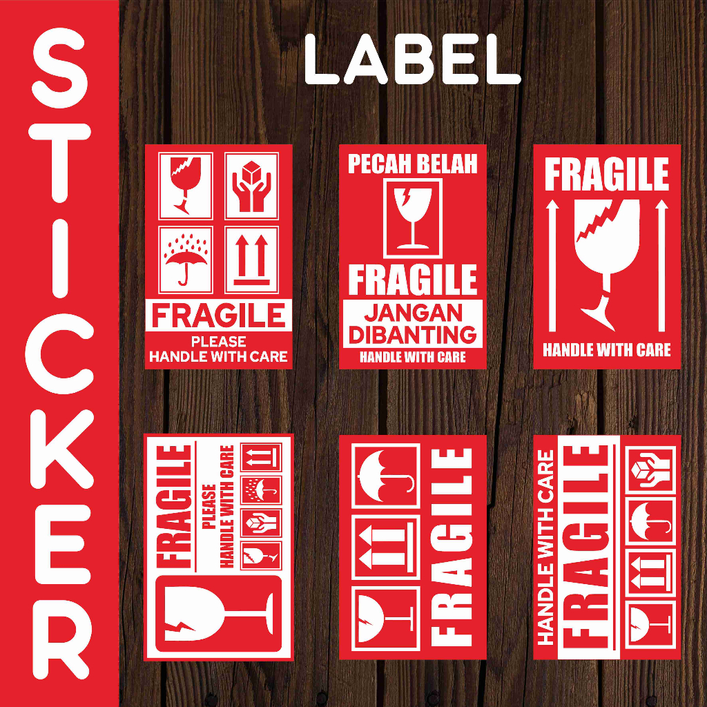 Jual Sticker Label fragile | Sticker Cromo fragile murah | ukuran 5 x 8 ...