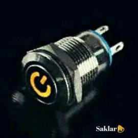 Jual Saklar Push On LED Yellow Stainless 12mm / Push Button Waterproof ...