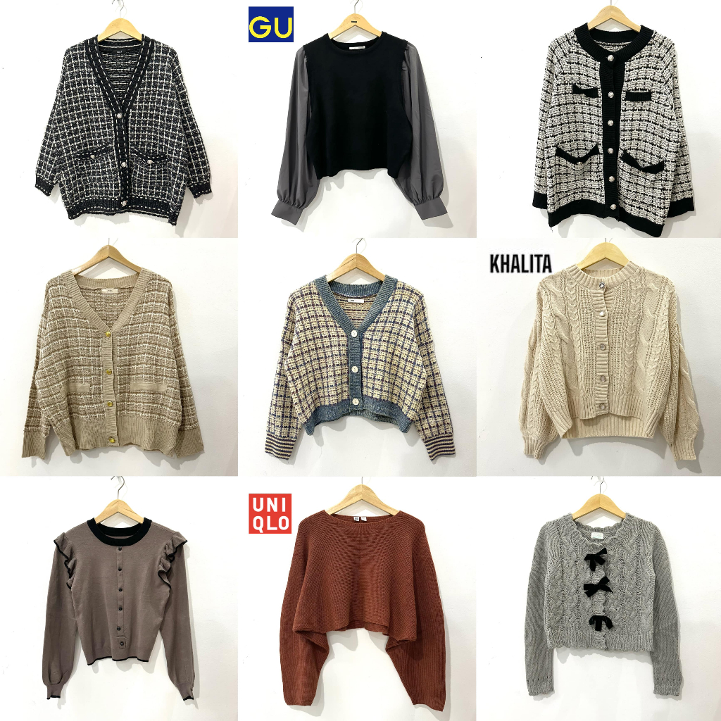 Jual [PREMIUM & BRAND] Sweater Cardigan Model Vest Tali Tweed Lengan ...