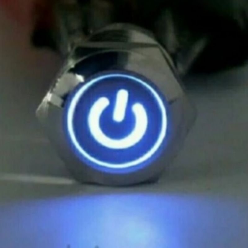 Jual Saklar reset/saklar bell/Push On LED Blue Stainless 12mm / Push ...