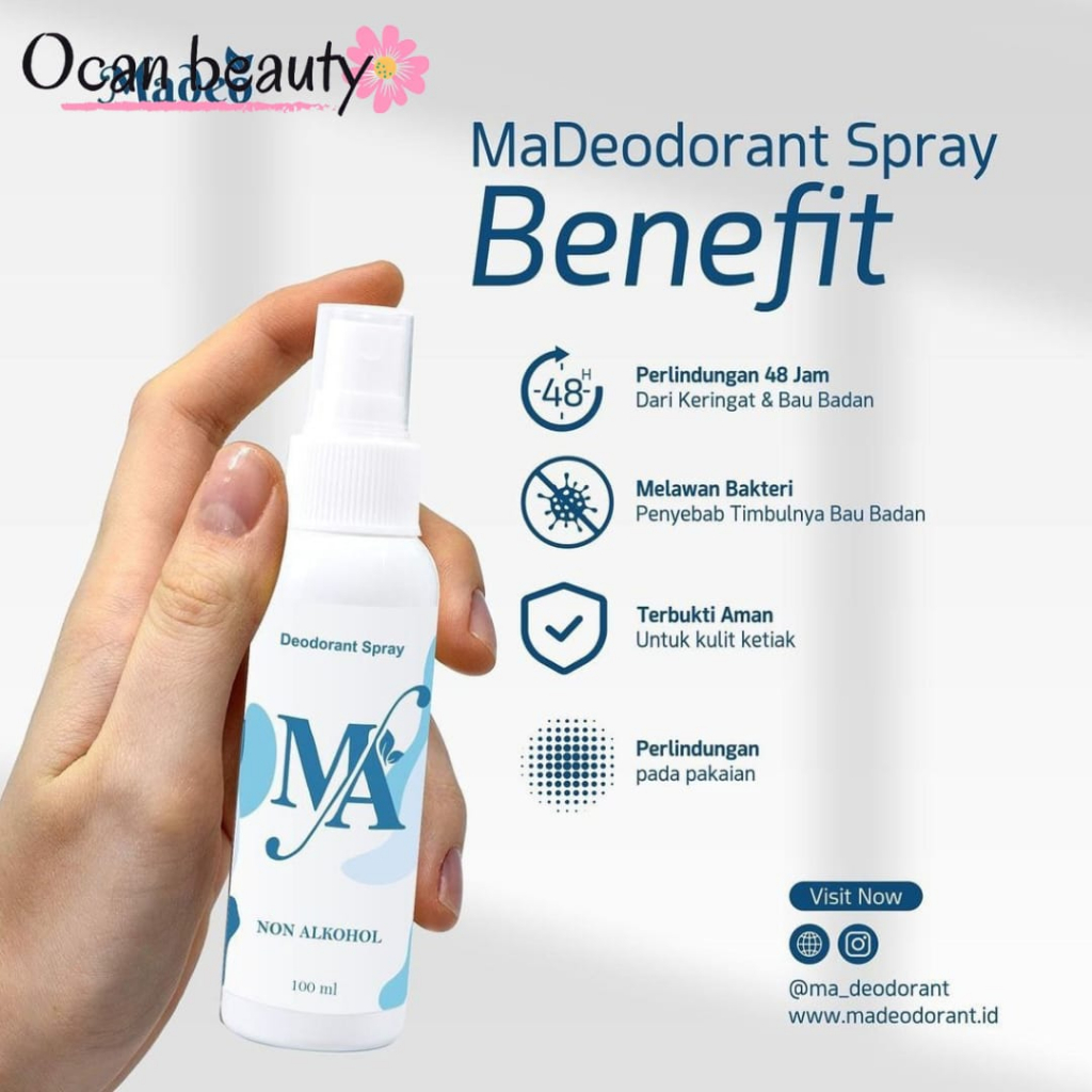Jual [Ocanbeauty] MA Deodorant Spray Solusi Penghilang Bau Badan 100ml ...