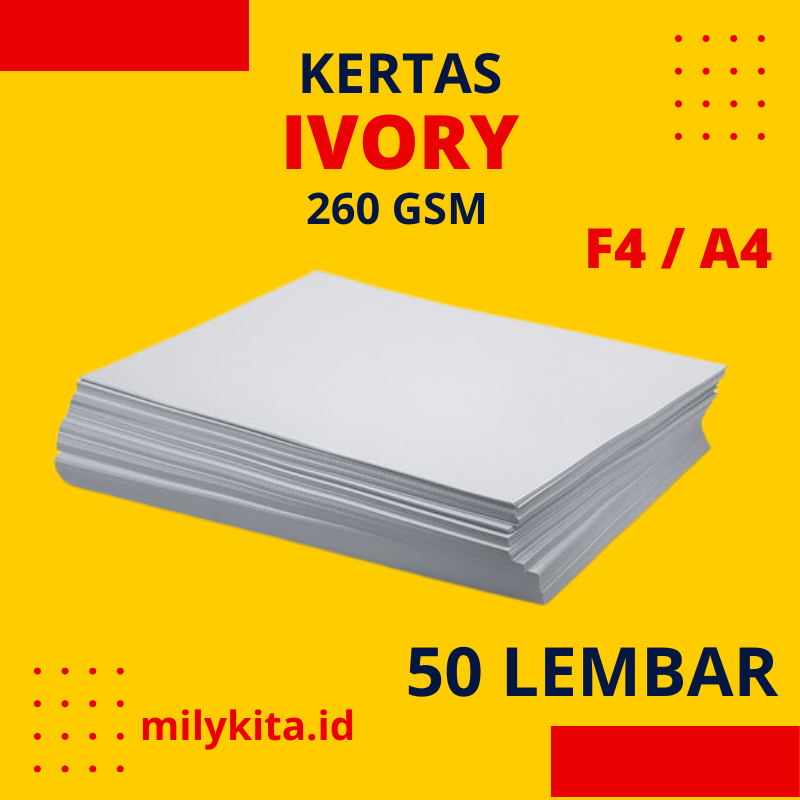Jual 50 Lembar Kertas Ivory F4 & A4 Gramasi Tebal 260 Gsm | Shopee Indonesia
