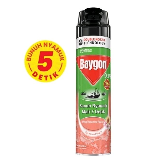 Jual Baygon anti nyamuk aerosol japanesse peach 600 ml | Shopee Indonesia