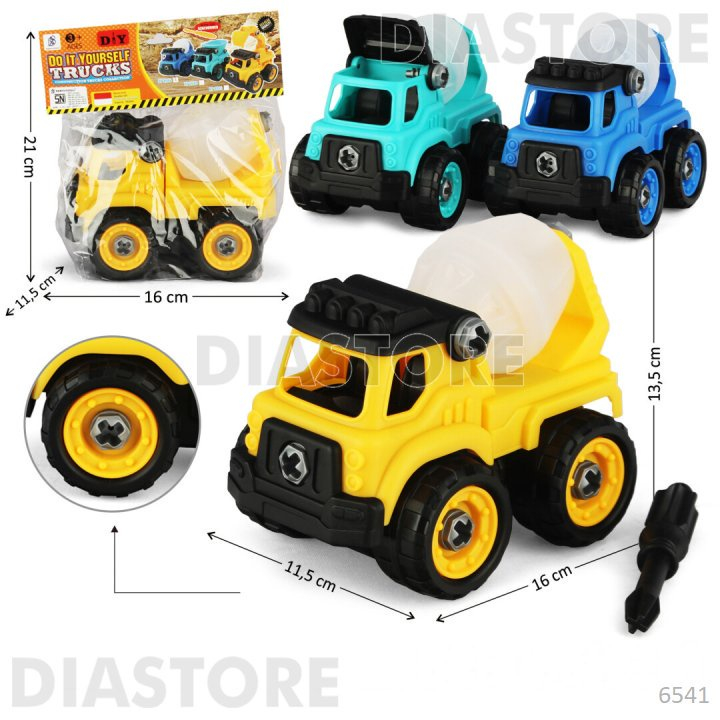 Jual Mainan Anak DIY Assemble Truck Truk Rakit Konstruksi Mixer Molen ...
