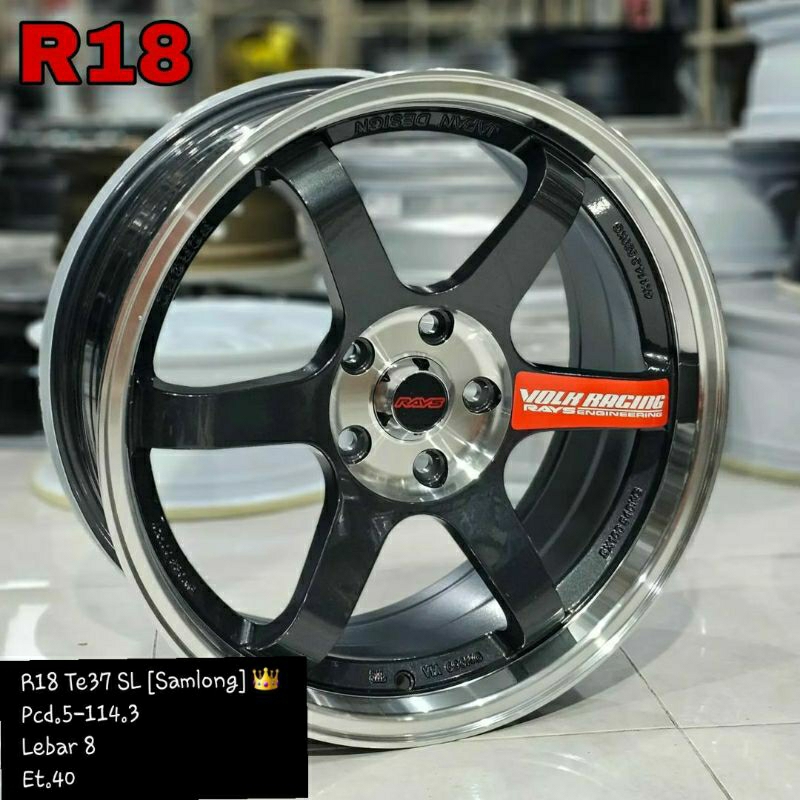 Jual velg mobil volk rays te37 SL ring 18 lebar 8 et40 untuk civic terios xpander hrv innova crv ...