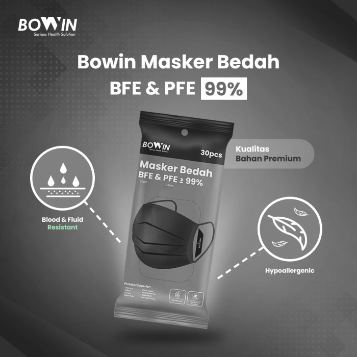 Jual Bowin Masker Medis Bedah Surgical BFE PFE 99% (KEMENKES RI AKL ... Jual Bowin Masker Medis Bedah Surgical BFE PFE 99% (KEMENKES RI AKL ...