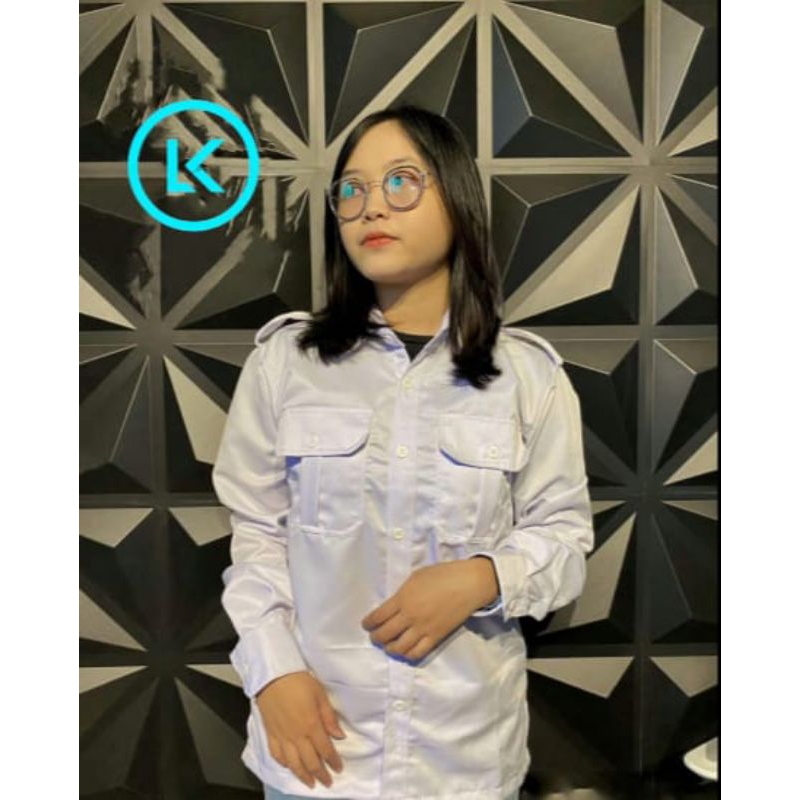 Jual kemeja pdl putih wanita atasan kemeja kerja dinas putih | Shopee ...