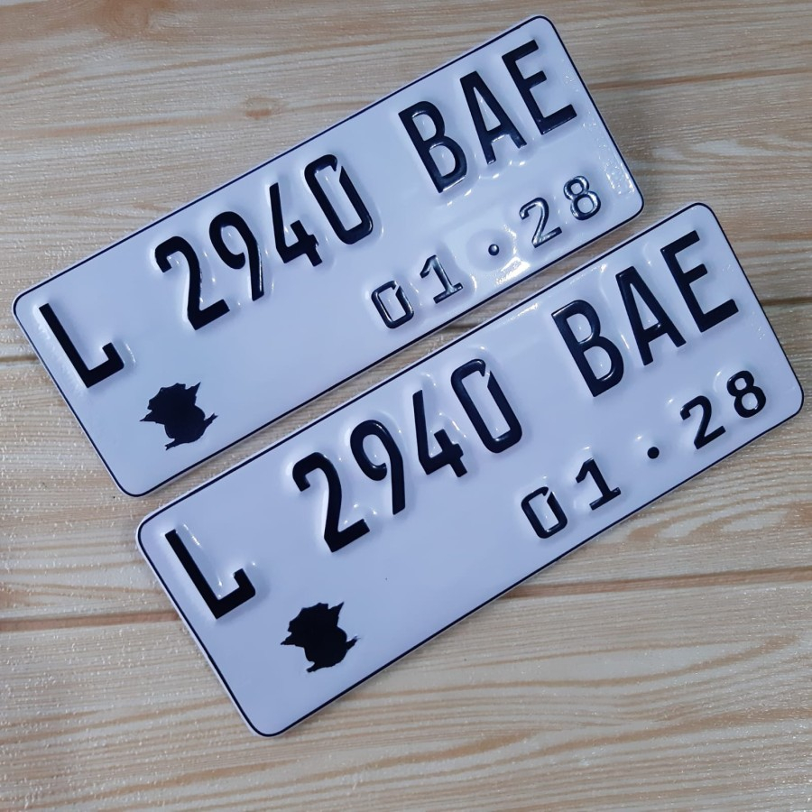 Jual Plat Nomor Motor Font Baru Baut Tanem Logo Hitam Samsat | Shopee ...
