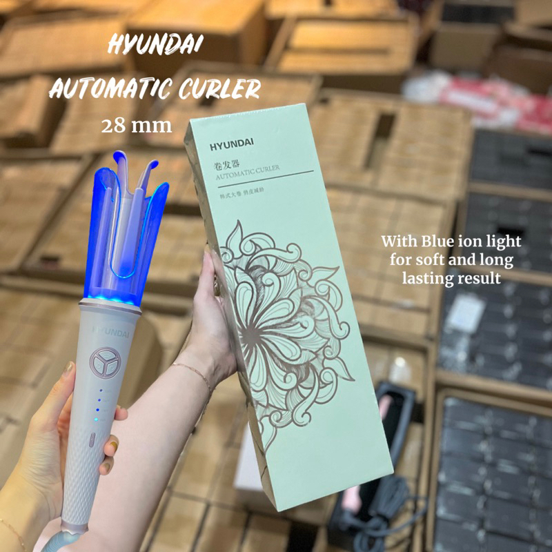 Jual Hyundai CATOKAN AUTOMATIC CURLER 28mm with LED BLUE ION LIGHT ...