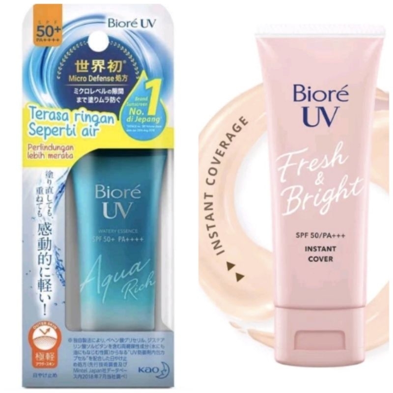 Jual Biore Anti UV Aqua Rich Waterry Essence and Instant Cover Face ...