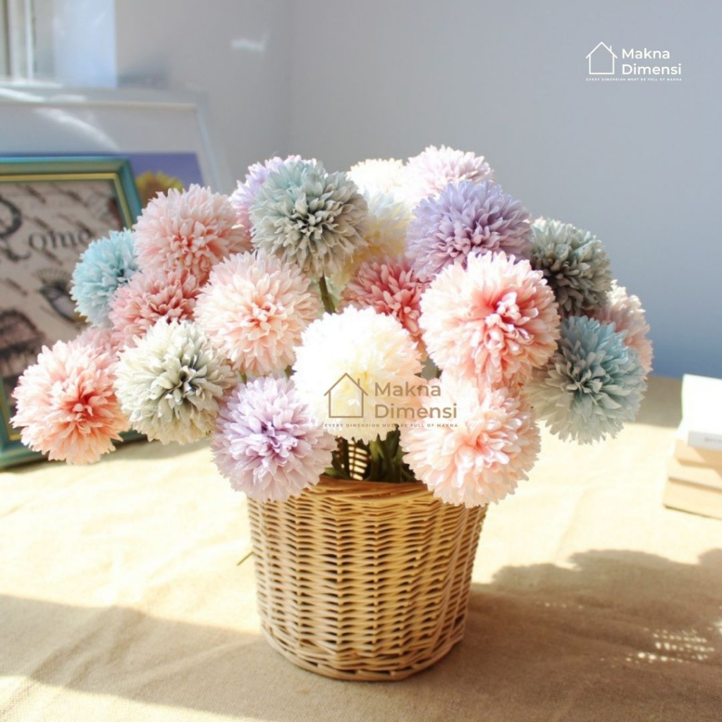 Jual Bunga dandelion artificial bunga pom pom plastik bunga palsu ...