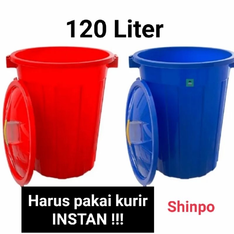 Jual ember plastik pakai tutup JUMBO kapasitas 120 Liter SHINPO | Shopee Indonesia