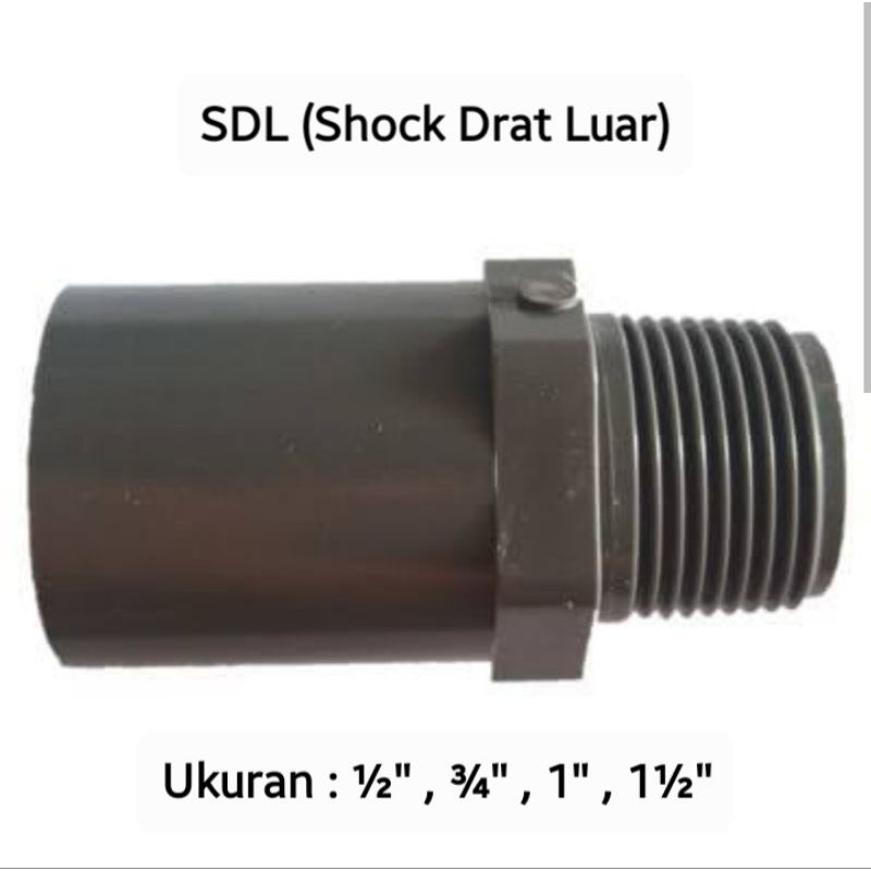 Jual sambungan pipa shock drat luar pvc SDL pvc pipa | Shopee Indonesia