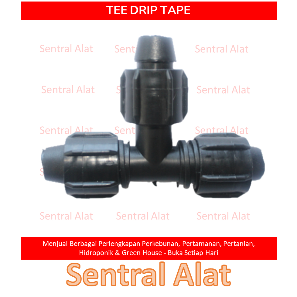 Jual Konektor Connector Tee Layflat Offtake Drip Tape 16 mm Lock Nut ...