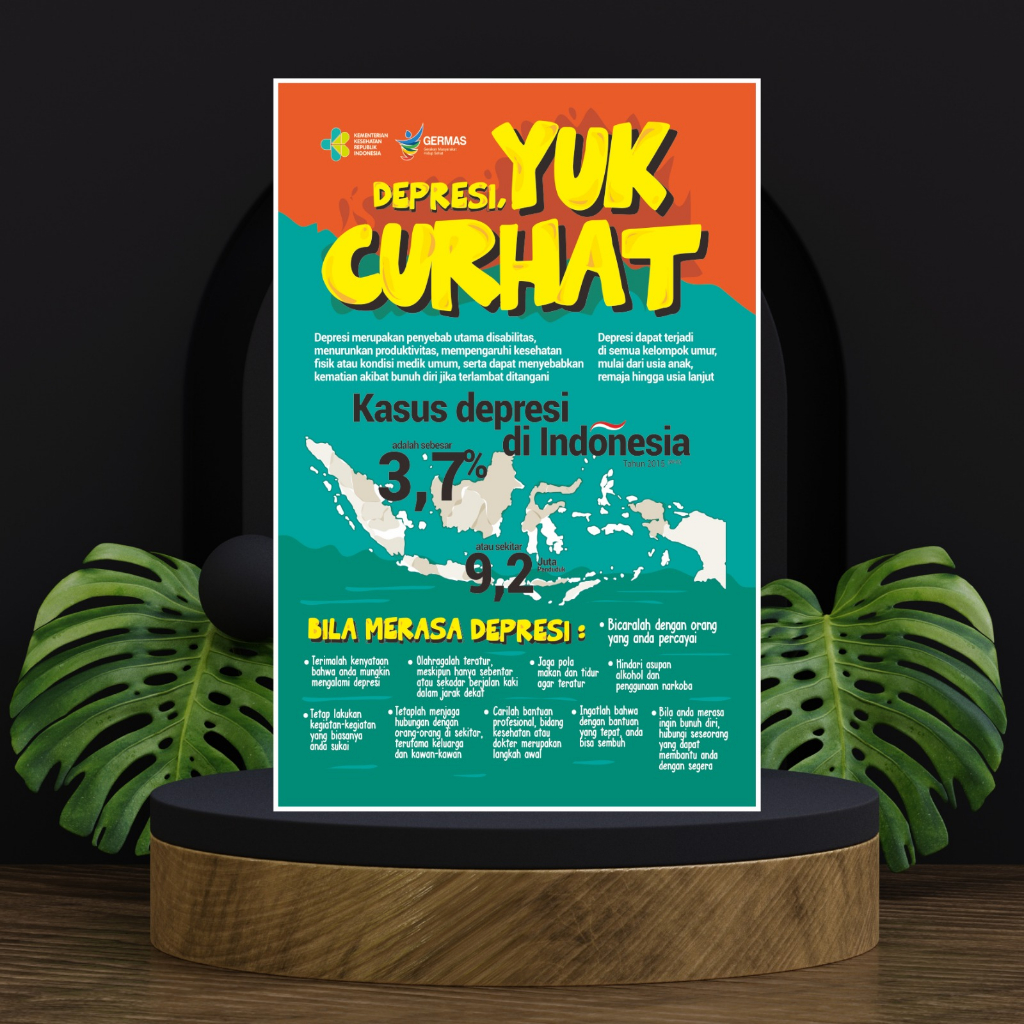 Jual Poster Kesehatan Depresi, Yuk Curhat | Shopee Indonesia