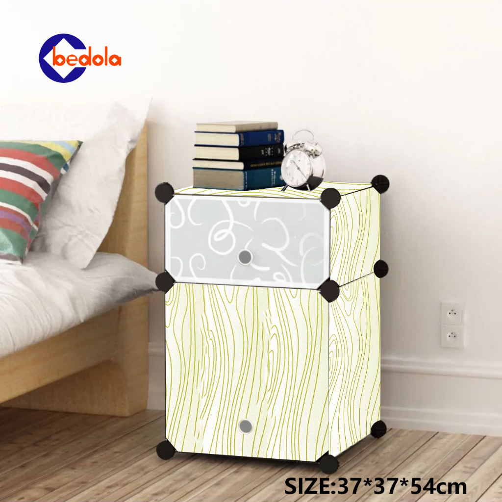 Jual Bedola Bedside table anti air lemari plastik rak buku 2 susun ...