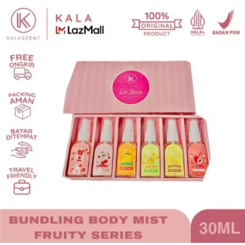 Jual RRS ️ KALA - Get 6 Pcs Body Mist Package Fruity Series Spray 30ml ...