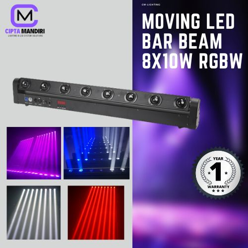 Jual moving head beam bar led 8x10 watt RGBW Dmx 512 lighting effect Garansi 1 thn | Shopee ...