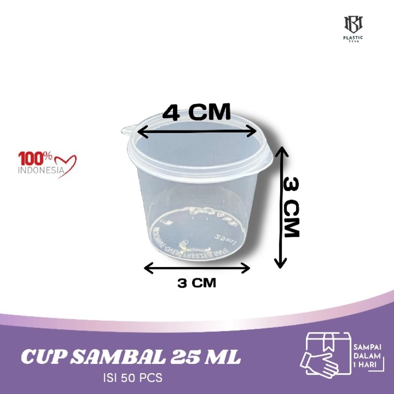 Jual THINWALL CUP CONTAINER SAOS 25 ML/TEMPAT CUP SAOS PLASTIK- ISI 50 ...