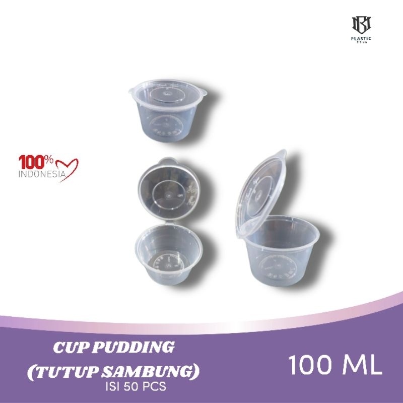 Jual THINWALL CUP PUDDING 100 ML+(TUTUP SAMBUNG)/CUP PUDDING PLASTIK ...