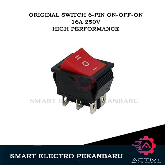 Jual ORIGINAL SWITCH ON-OFF-ON 6PIN 16A 250V BESAR LAMPU 20A 125V ...