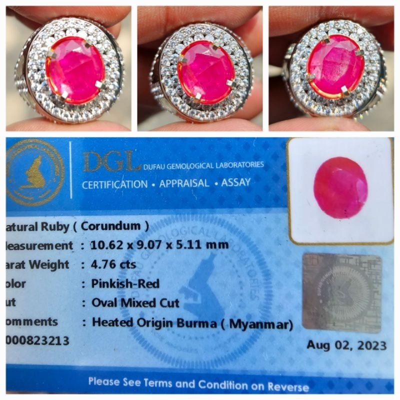 Jual Natural Pinkish Red Ruby Burma Myanmar Memo 4.76 crt | Shopee Indonesia