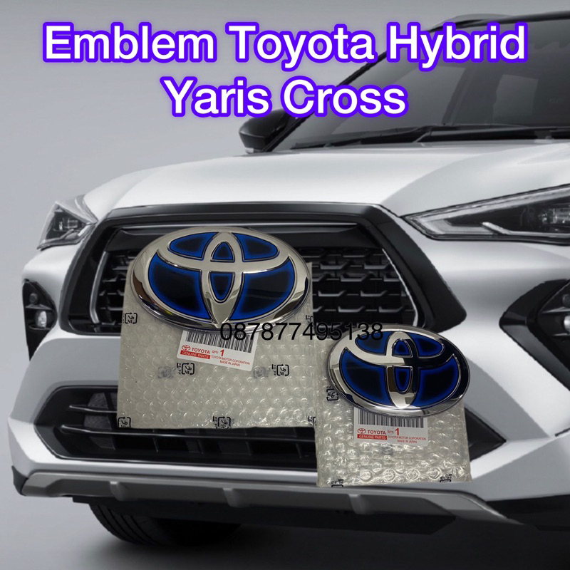 Jual Emblem Hybrid Toyota Yaris Cross logo depan belakang dan steer JDM ...