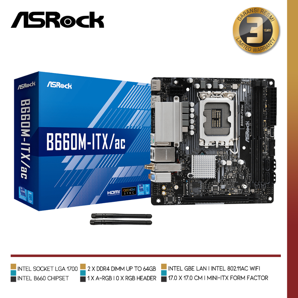 Jual ASROCK B660M-ITX/ac | Intel B660 LGA 1700 DDR4 Mini ITX | Shopee ...
