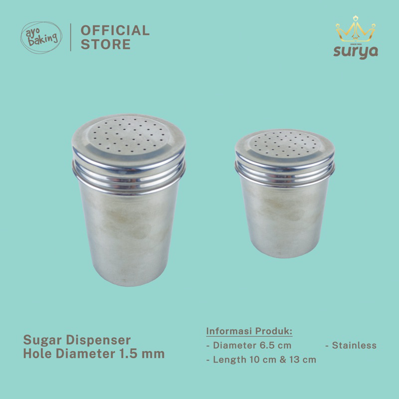 Jual SURYA Tempat Gula Halus stainless/Kaleng Gula Halus/Sugar ...