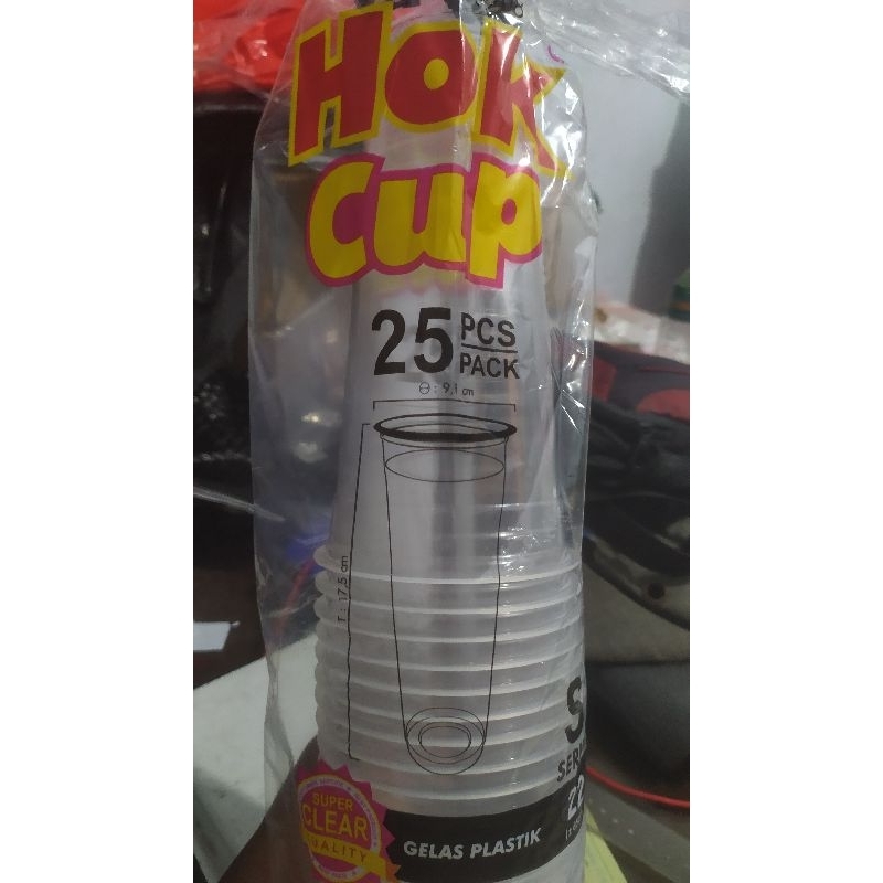 Jual Cup Gelas Plastik Hok Cup 22 Oz 1 Slop Isi 25 Pcs | Shopee Indonesia