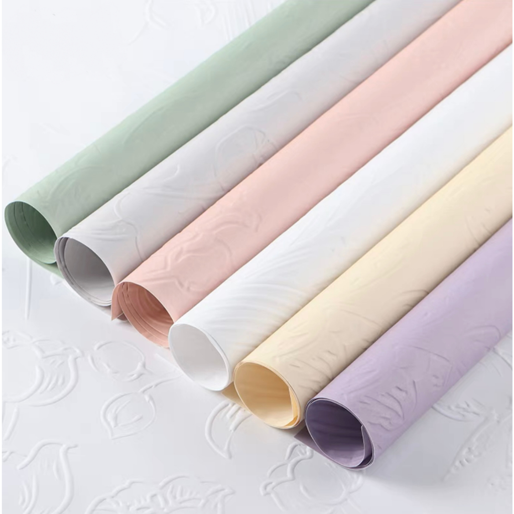 Jual [PREMIUM CHOICE] FLOWER EMBOSSED Kraft Paper Flower Wrapping Paper ...