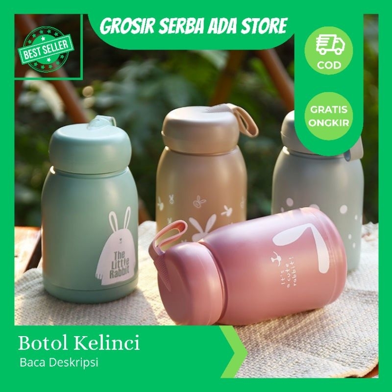 Jual khusus grosir tumblr kaca kelinci + box botol kaca rabbit botol ...