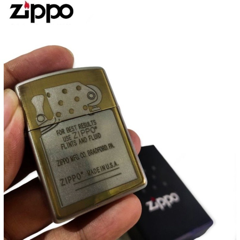 Jual Korek Api Zippo Gold Silver Grafir Guarantee Grade Ori | Shopee ...