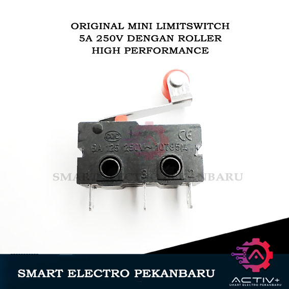Jual ORIGINAL MINI LIMIT SWITCH DENGAN GAGANG PLAT + RODA ROLLER 5A 250V AC NO-NC SPDT 3 PIN ...