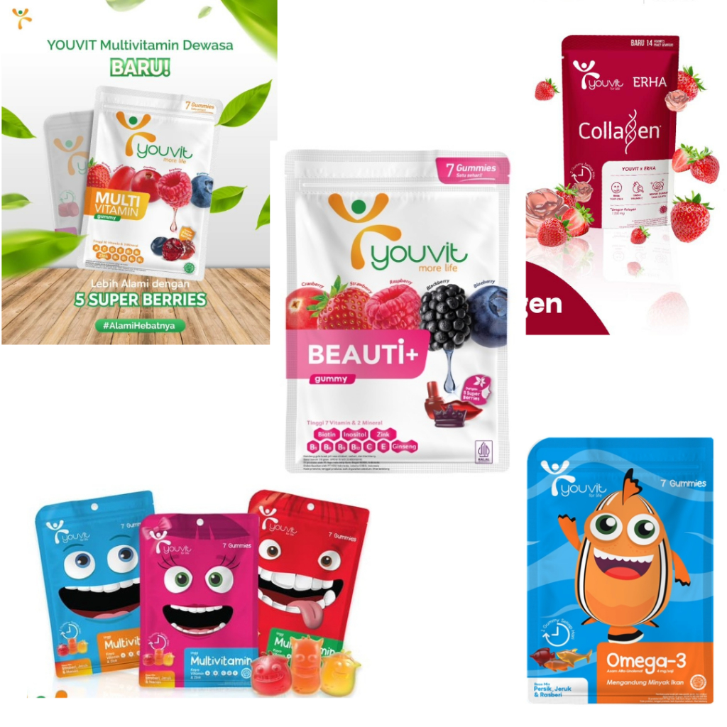 Jual YOUVIT 7 hari Collagen ACNO Kid Adult Multivitamin Omega 3 Beauti ...