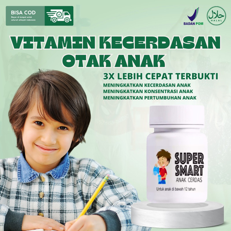 Jual Vitamin Kecerdasan Otak Anak SUPER SMART KIDS Isi 15 Kapsul ...
