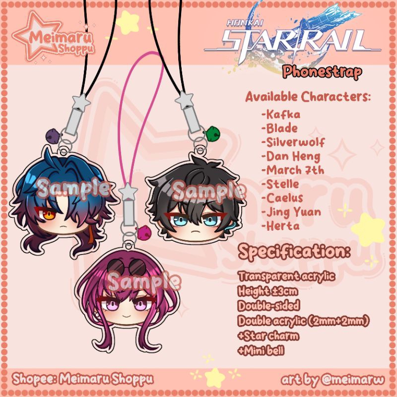 Jual [Meimaru Shoppu] [BUY 4 GET 1 + HADIAH GRATIS] Gantungan Hp Honkai ...